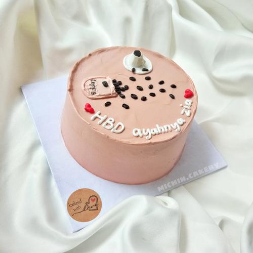 Jual Mini korean cake birthday ukuran 12 cm - desain simpel, Vanila ...