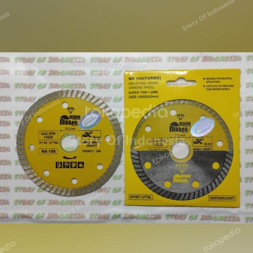 Jual Diamond Wheel 4" TURBO Nikken Resibon 4Inch potong Keramik Granite ...