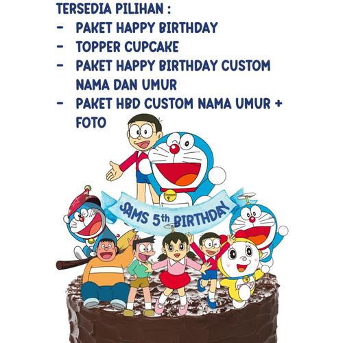 Jual TOPPER CAKE DORAEMON / DORAEMON / TOPPER MURAH - CSTM NAMA UMUR ...