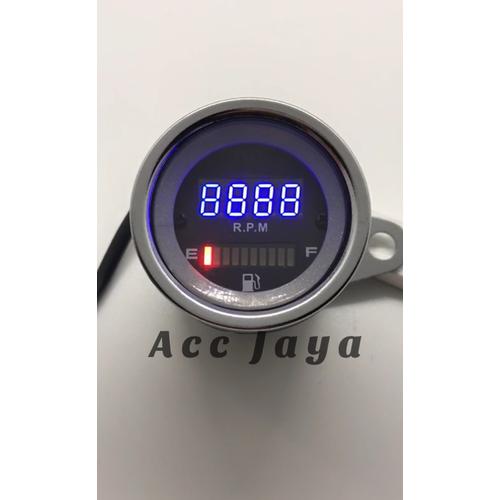 Jual Speedometer Digital 2in1 Rpm & Fuel Meter Bensin Spidometer Bulat ...