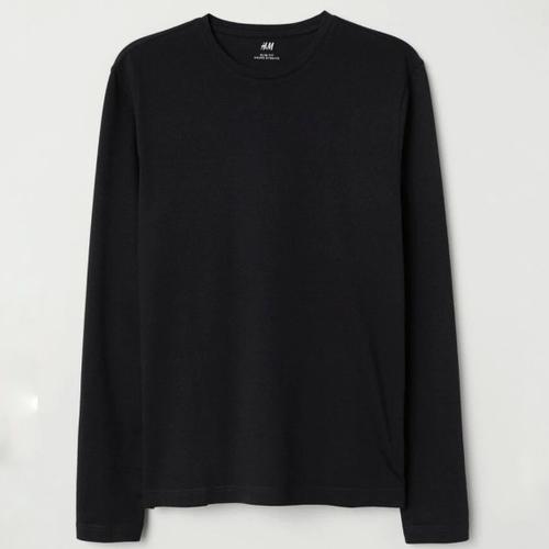 Jual HM Jersey Top slim fit sweatshirts black H&M Original - sweater ...