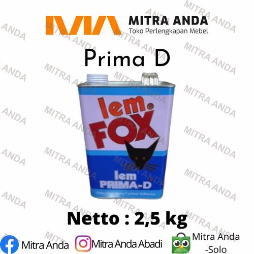Jual LEM FOX PRIMA-D 2.5Kg | Lem Kuning Fox Galon, Lem HPL, Edging ...