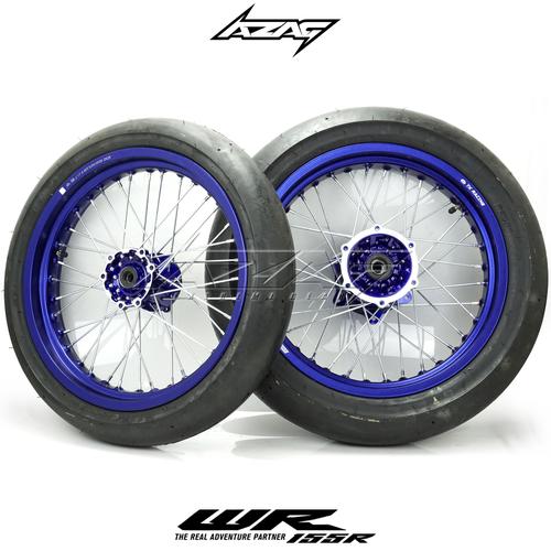 Jual BAN SET SUPERMOTO YAMAHA WR TROMOL ORI VELG TK BAN SLICK SC FASTI ...