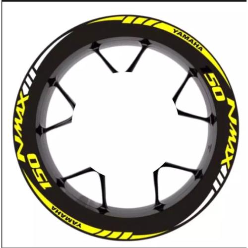 Jual cutting sticker list velg NMAX 155 stiker ASAHI - Kuning Putih ...