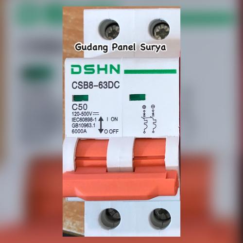 Jual MCB DC 2P DSHN CSB8-63DC 63A 500V Mini Circuit Breaker 63A 500VDC ...