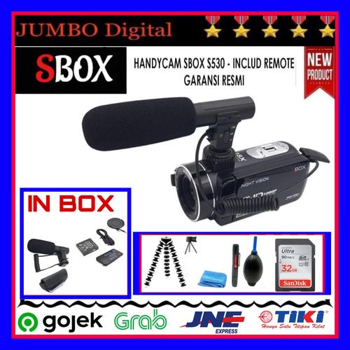 Jual SBox S530 HandyCam Full HD 24.0MP Hitam (Resmi) FREE Mic Vlog Bisa ...