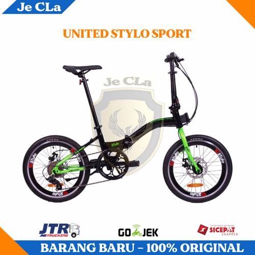 Jual Sepeda Lipat UNITED STYLO 20 Inch 6 Speed (JNE) - Black Green ...