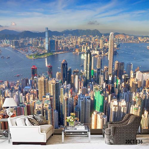 Jual Wallpaper Custom Mural Photo Wall Background Motif Cityscape ...
