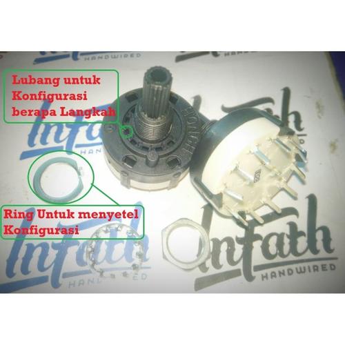 Jual InFath - Custom Rotary 2p6t switch 2Pole 1P 2 3 4 5 6 Posisi 2p3t ...