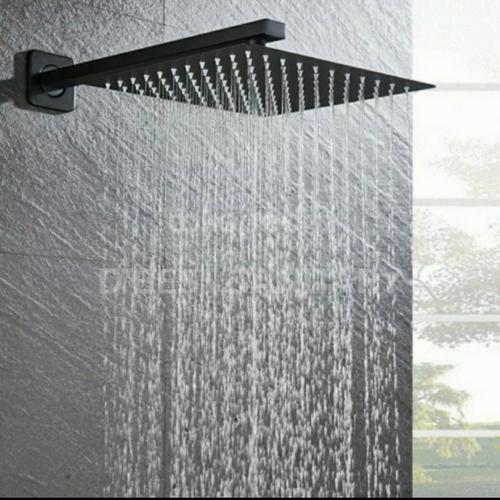 Jual Wall shower kotak hitam 8 inch /head shower stainles kotak black ...