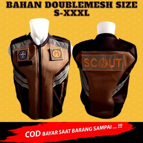 Jual Rompi Pramuka|Rompi Pramuka Coklat Bahan MESH Tebal VEST PRIA ...