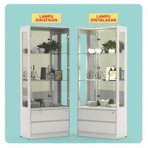 Jual pro design rak display kaca / lemari hias kaca VOXY SC 75D white ...