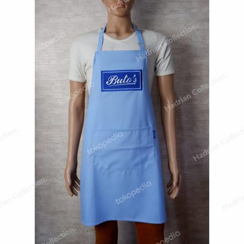 Jual Celemek Apron Masak Dapur - Drill Premium - Biru Muda / biru ...