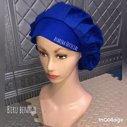 Jual Mob Cap / Hairnet topi / penutup kepala kain - Biru Benhur - Kab ...
