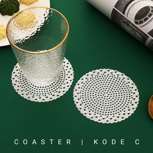 Jual Coaster / Tatakan Gelas pvc minimalis warna gold silver / Alas ...