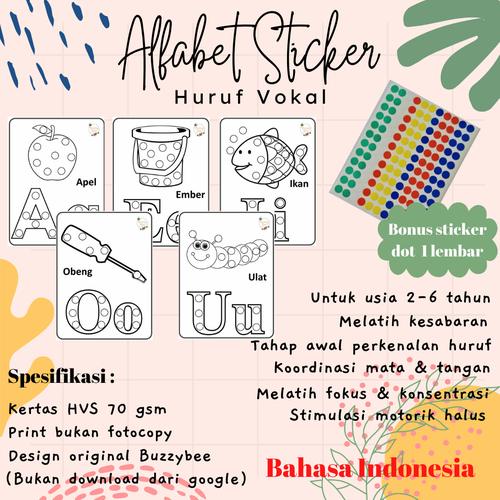Jual Buzzybee Alfabet Sticker Worksheet Bahasa Indonesia Belajar Huruf ...