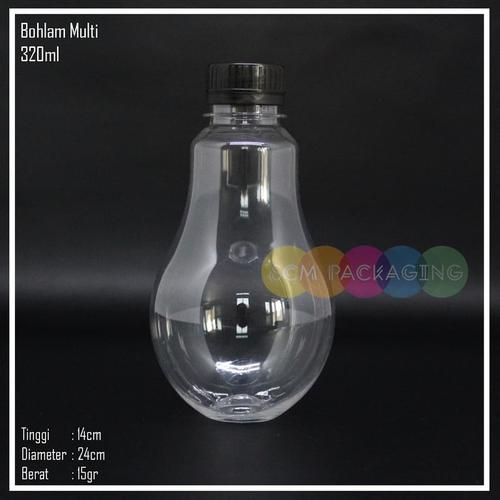 Jual Botol plastik Bohlam 300ml multi untuk kemasan minuman kopi jus ...