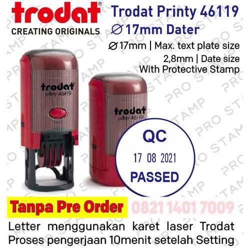 Jual Stempel Otomatis / Self Ink Trodat 46119 Dater / Custom Laser ...
