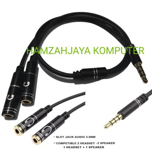 Jual Kabel Audio Splitter 1 Input 2 Output Share Music For 2 Headset HS ...