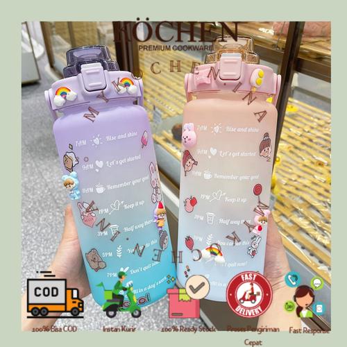 Jual Botol Air Minum Food Grade Motivasi 2 Liter Gradasi Tutup Flip ...