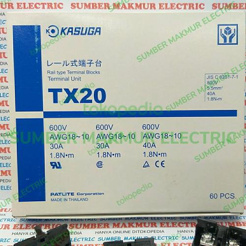 Jual TERMINAL BLOK TX-20 / TERMINAL KASUGA TX20 / TERMINAL TX 20 ...