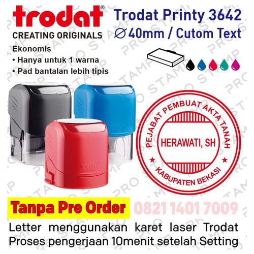 Jual Stempel Warna Otomatis Custom Design Logo & Nama - Trodat Printy 3642 - Kab. Bekasi - PRO ...
