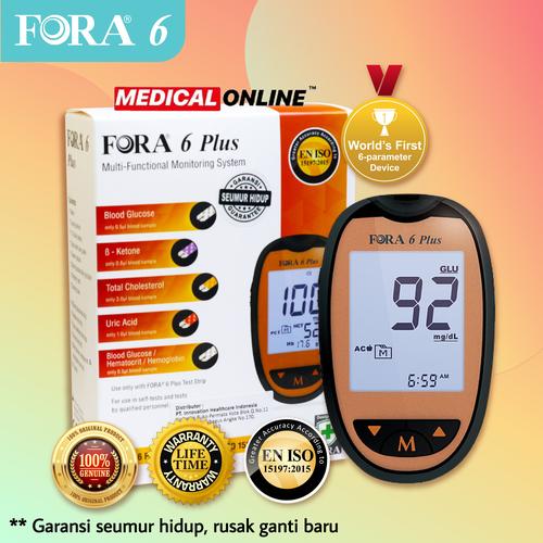 Jual FORA 6 PLUS 6 FUNGSI PARAMETER GULA KOLESTROL UA KETONE HB ...
