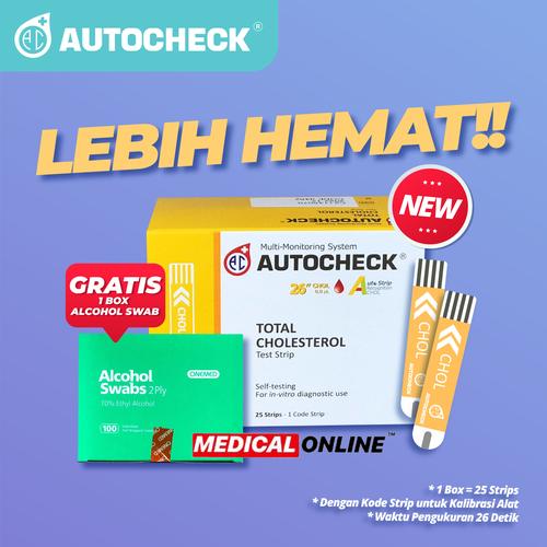 Jual STRIP KOLESTROL AUTOCHECK CHOLESTROL ISI 25 STRIP MEDICAL ONLINE ...