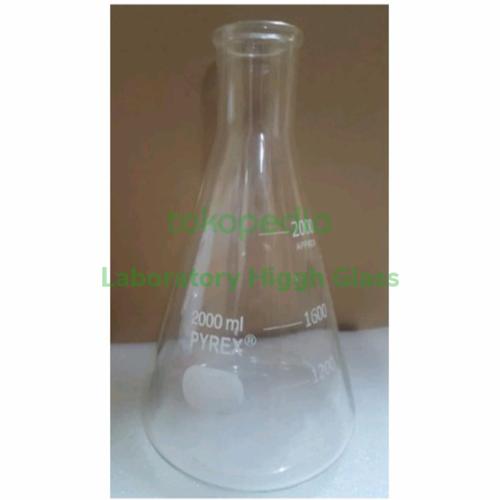 Jual Erlenmeyer Pyrex RRC Borosilicate Tahan Panas dan Kimia 2000 ml ...