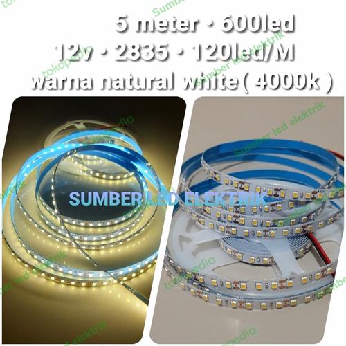 Jual led strip 2835 indoor natural white(4000k) 12volt 600led 5 meter ...
