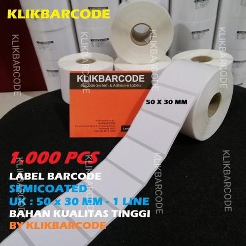 Jual Stiker Label Barcode Semicoat 50x30 mm / 50 x 30 mm -1 Line - 1000 ...