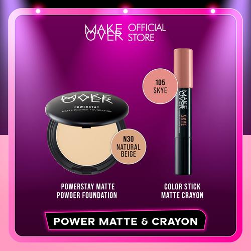 Promo Make Over Power Matte & Crayon (Powder Foundation+Color Stick ...