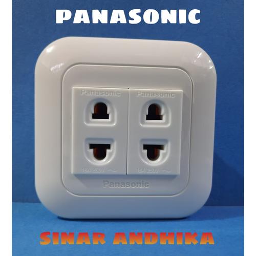 Jual Stop Kontak Double Panasonic Universal Warna Putih Wej78029 ...