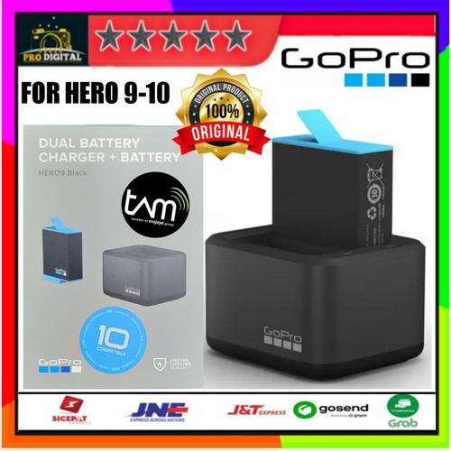 Jual GoPro Dual Battery Charger + Battery Hero 9 Hero 10 /Hero9 /Hero10 ...
