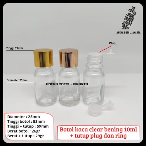 Jual Botol kaca serum clear bening 10ml plug ring - Rose pink - Jakarta ...