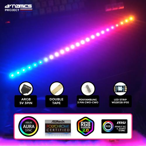 Jual LED STRIP Addressable RGB / ARGB SYNC MOTHERBOARD 5V 3PIN - 40CM ...