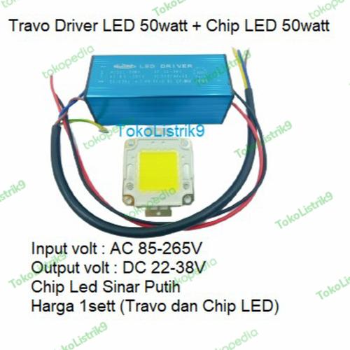 Jual Travo Driver Led 50w + Mata Chip LED 50watt COB - TRAVO/DRIVER ...