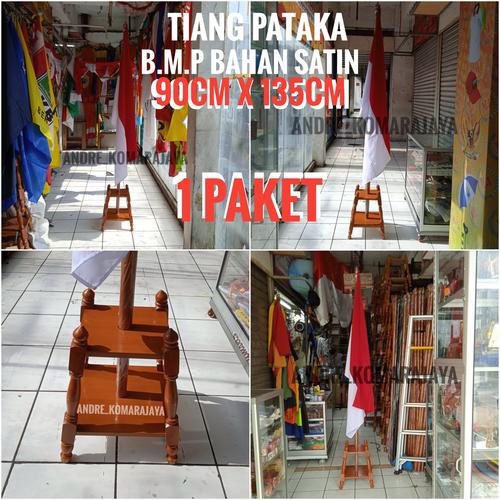 Jual tiang bendera ruangan dan bendera merah putih ukuran 90x135cm ...
