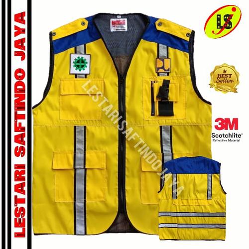 Jual SAFETY VEST DINAS PUPR KUNING BIRU/ROMPI SAFETY SCHOTLITE 3M ...