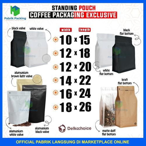 Jual KEMASAN KOPI STANDING POUCH FLAT BOTTOM | ALU FOIL COFFEE ...