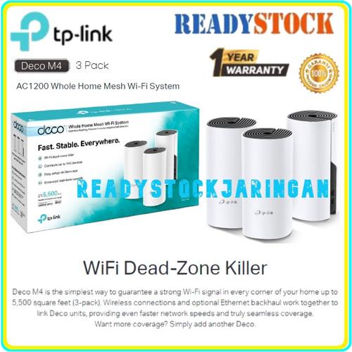 Jual TP LINK Deco M4 (3 Pack) AC1200 Home Mesh Gigabit WiFi System ...
