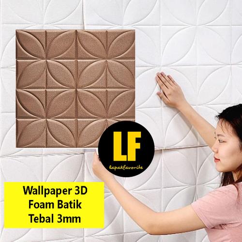 Jual AA Wallpaper Dinding Batik Warna Bata 3D Foam Premium Wallpaper ...