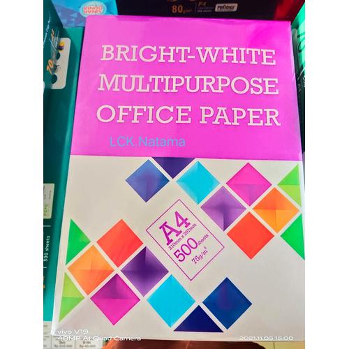 Jual Bright-White Multipurpose Office Paper Kertas HVS A4 75 gsm 1 rim ...