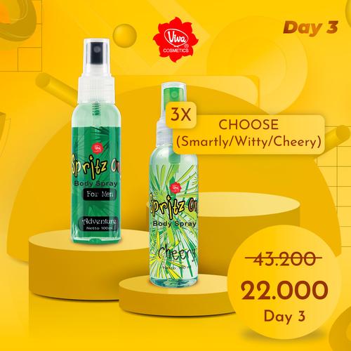 Jual Paket 4 Spritz On Women Men Body Mist Viva - Merah Muda - Kab ...