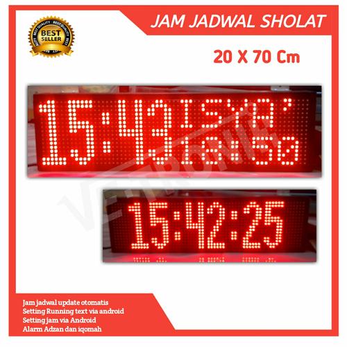 Jual Running text jam masjid jadwal sholat digital 20x70cm - Kota ...