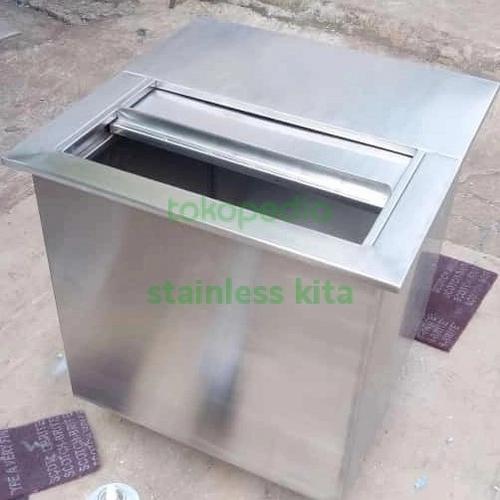 Jual ice bin 1 pintu 40x40 pendam/ tempat es stainless/ box es ...