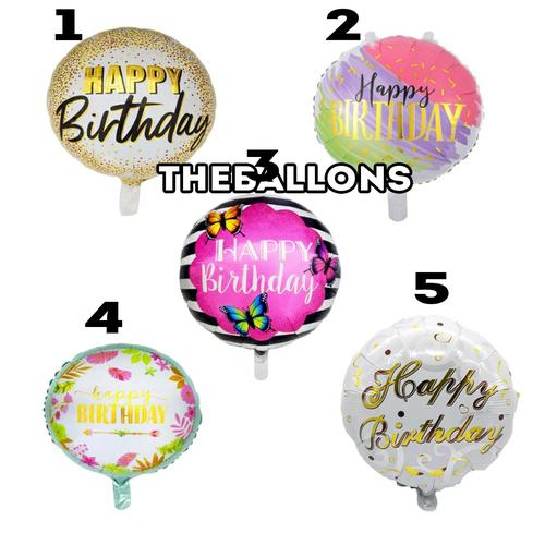 Jual Theballons - Balon foil bulat happy birthday/ balon hbd motif - 2 ...