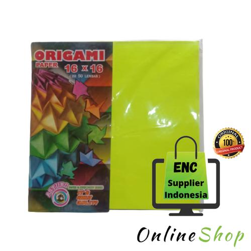 Jual kertas origami asturo besar 16 x 16 cm paper lipat 16x16 50 lembar ...