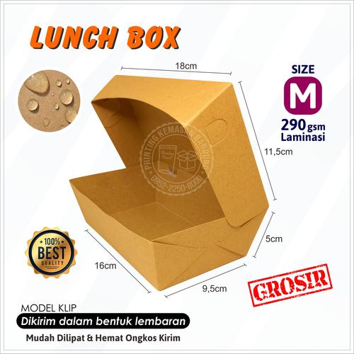 Jual Kotak Makan Kertas Paper Lunch Box Makanan Kraft Grosir Size M ...