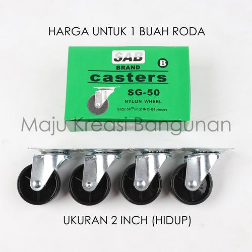 Jual Roda Caster Nylon Hidup 2 Inch Kastor Plastik Etalase Troli ...